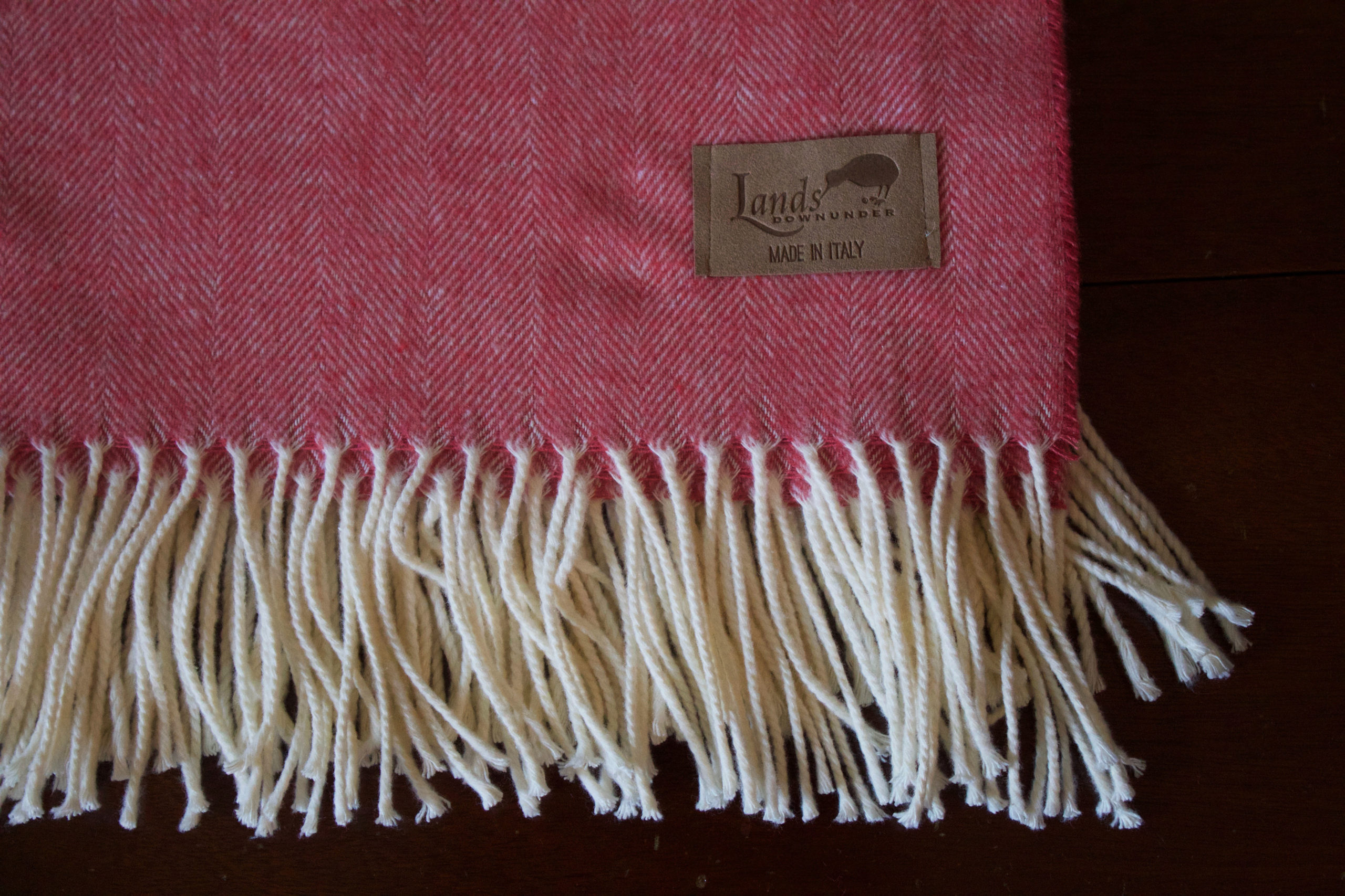 Herringbone Throw – Mulberry & Lime